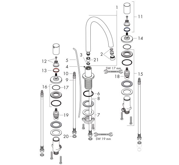 Hansgrohe Axor Uno Satinox 160 Basin Mixer With Waste Set 38053810 ...