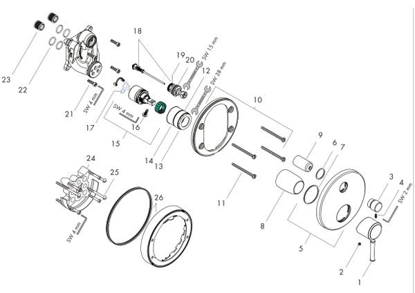 Hansgrohe Talis Classic Chrome Single Lever Bath Mixer 14145000 Spare ...